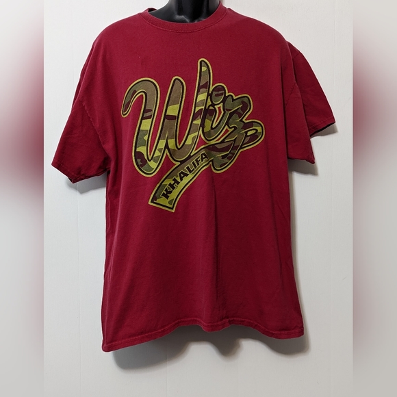 Gildan | Shirts | Mens Wiz Khalifa Camo Logo Red T Shirt Hip Hop Rap ...